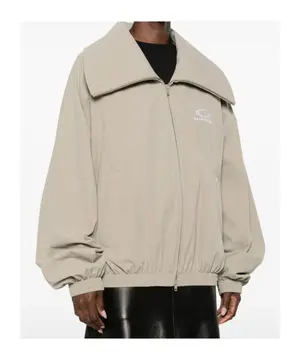 Balenciaga High Collar Zip Jacket - Beige