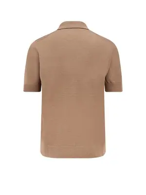 Max Mara Short Sleeve Ribbed Knit Lapel Collar Shirt - No