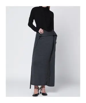 ENTIRE STUDIOS Draped Maxi Knitted Skirt