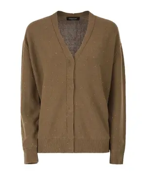Fabiana Filippi Long-sleeved V-neck Cardigan With Micro Sequins