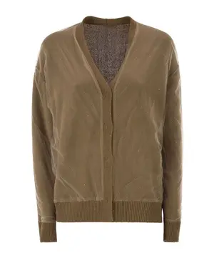Fabiana Filippi Long-sleeved V-neck Cardigan With Micro Sequins