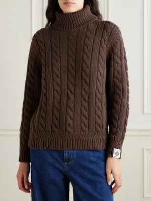 Bally Cable-knit Wool Turtleneck Sweater
