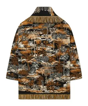 Alanui Lost In The Blue Fringed Jacquard Cardigan - Multicolor