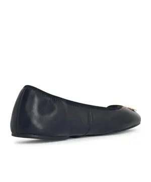 Tory Burch Logo Plaque Ballerina Flats - Black
