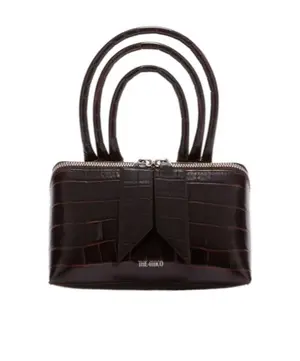 Attico Friday" Embossed Mini Handbag - Coffee