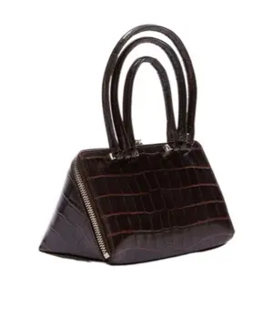 Attico Friday" Embossed Mini Handbag - Coffee