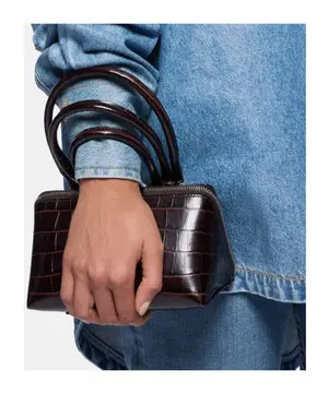Attico Friday" Embossed Mini Handbag - Coffee