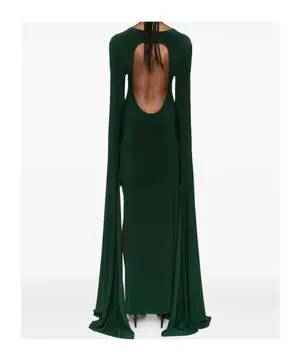 Norma Kamali Long Sleeve Slit Dress - Black