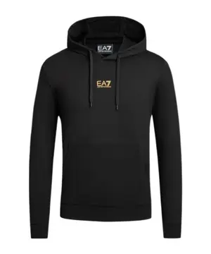 EA7 Core Identity Drawstring Hoodie With Patterned Decoration