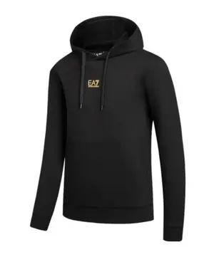 EA7 Core Identity Drawstring Hoodie With Patterned Decoration