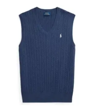Polo Ralph Lauren Cable Knit Cotton V-neck Vest
