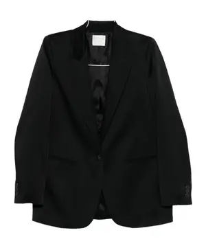 FORTE_FORTE Single-breasted Notched Lapel Blazer - Black