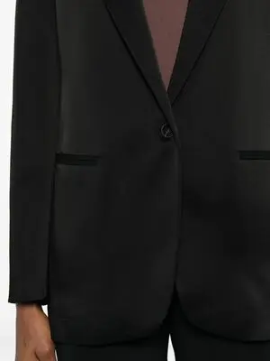 FORTE_FORTE Single-breasted Notched Lapel Blazer - Black