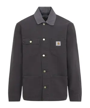 Carhartt Work In Progress Long-sleeved Casual Jacket With Button Closure - Black
