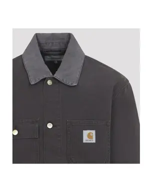 Carhartt Work In Progress Long-sleeved Casual Jacket With Button Closure - Black