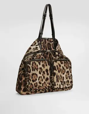 Dolce & Gabbana Leopard-print Convertible Bag - Black