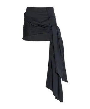 Attico Asymmetrical Draped Mini Skirt
