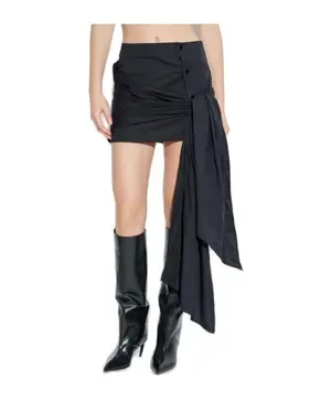 Attico Asymmetrical Draped Mini Skirt