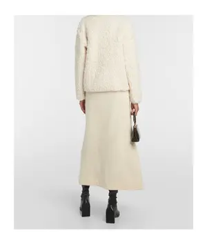 JIL SANDER Faux Fur-trimmed Cotton Jacket - White