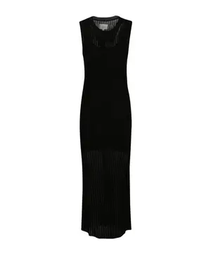Loulou De Saison Icaria Sheer Knitted Dress - Black