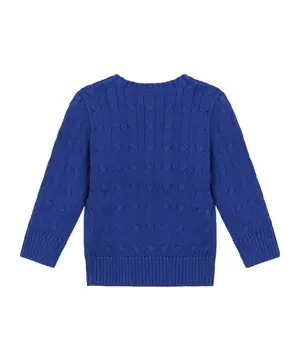 Polo Ralph Lauren Cable Knit Logo Embroidered Sweater - Blue