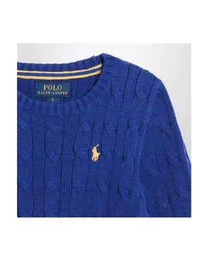 Polo Ralph Lauren Cable Knit Logo Embroidered Sweater - Blue
