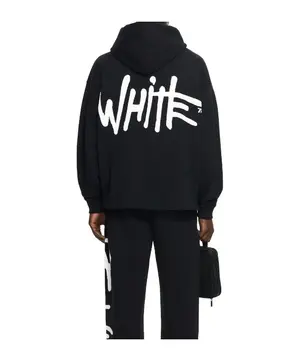 Off-White Spray Logo Relaxed Hoodie - Black