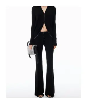 Alexander Wang Mid-rise Flared Pants With Center Zip