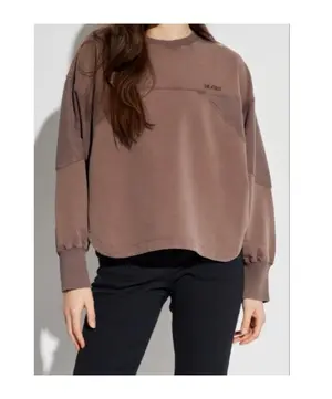 Attico Crewneck Sweatshirt With Logo Embroidery - Brown