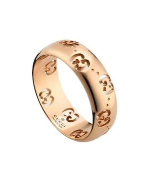 Gucci 18k Gg Thin Ring