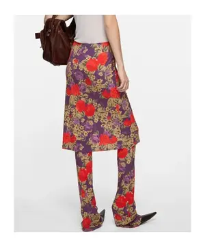 Acne Studios Layla Midi Skirt With Trouser Underlayer - Red