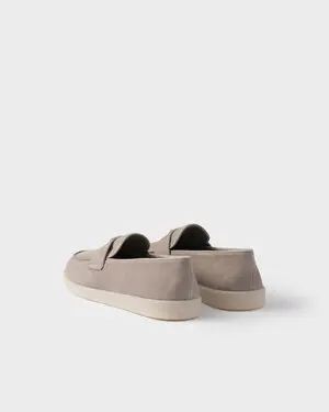Prada Logo Plaque Almond Toe Loafers