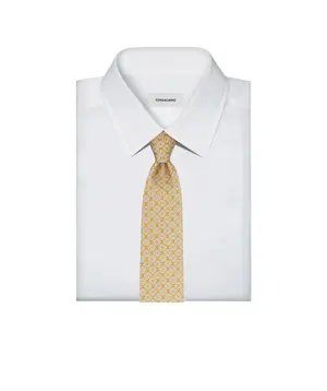 FERRAGAMO Gancini Square Print Silk Neck Tie