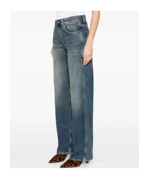 HAIKURE High-waist Cotton Jeans - Blue