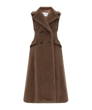 Max Mara Double-breasted Sleeveless Coat - Brown