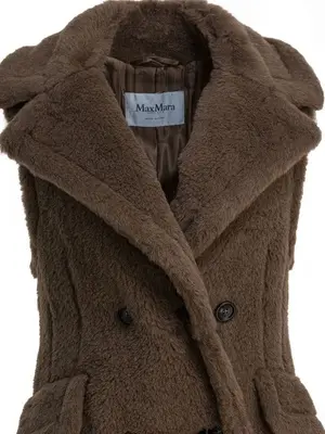 Max Mara Double-breasted Sleeveless Coat - Brown