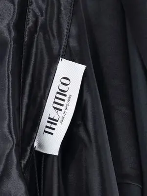 Attico Asymmetric Satin Mini Shirt Dress