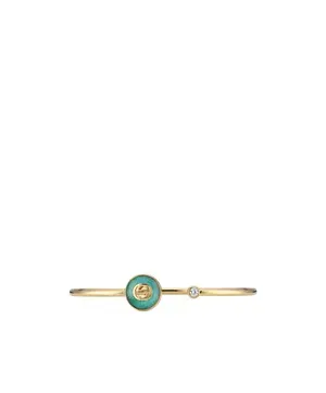 Gucci Interlocking G Bangle Bracelet With Diamond And Stone