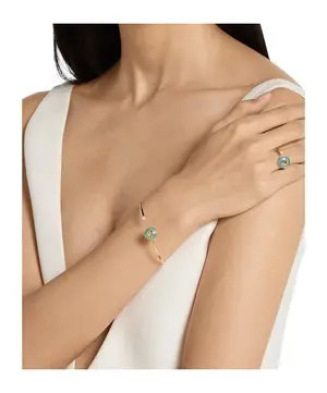 Gucci Interlocking G Bangle Bracelet With Diamond And Stone