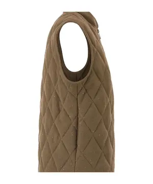 Fabiana Filippi Quilted Waistcoat With Knitted Collar