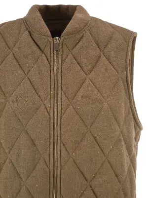 Fabiana Filippi Quilted Waistcoat With Knitted Collar