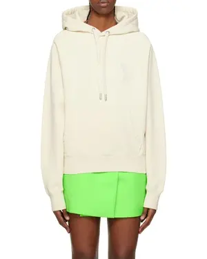 AMI Paris De Coeur Embroidered Organic Cotton Hoodie
