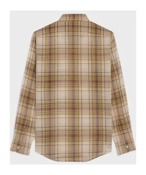 Celine Loose Shirt In Light Checked Cotton