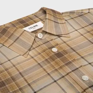 Celine Loose Shirt In Light Checked Cotton