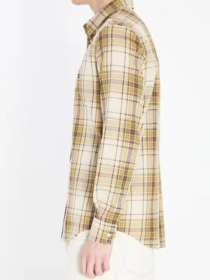Celine Loose Shirt In Light Checked Cotton