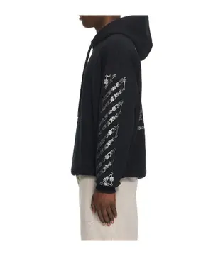 Off-White Chain Arrow Diagonal Drawstring Hoodie - Black