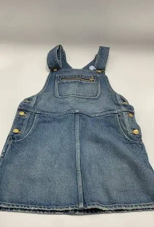 Celine Union Wash Denim Dungaree Mini Dress