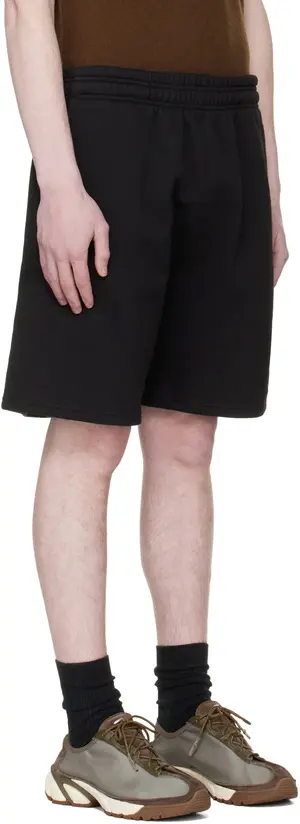 ENTIRE STUDIOS Elastic Waist Drawstring Shorts - Black