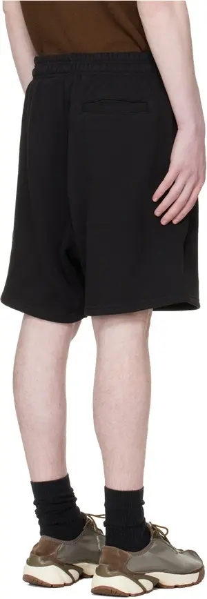 ENTIRE STUDIOS Elastic Waist Drawstring Shorts - Black