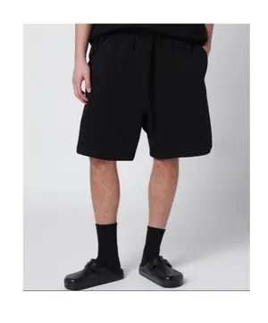 ENTIRE STUDIOS Elastic Waist Drawstring Shorts - Black